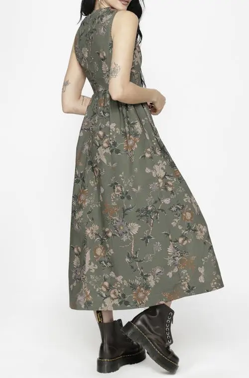 DISTURBIA Poison Eden Print Cut Out Midi Dress