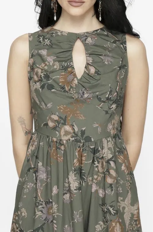 DISTURBIA Poison Eden Print Cut Out Midi Dress