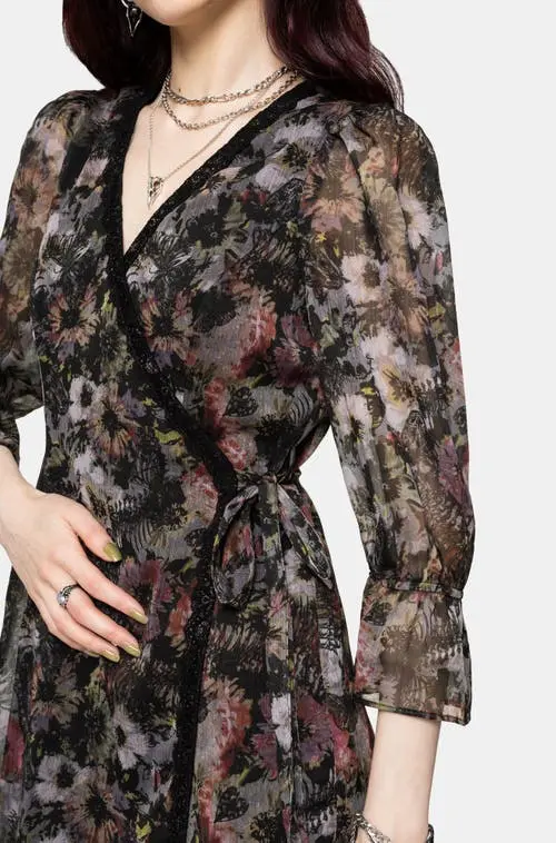 DISTURBIA Mortua Grunge Floral Print Mini Dress
