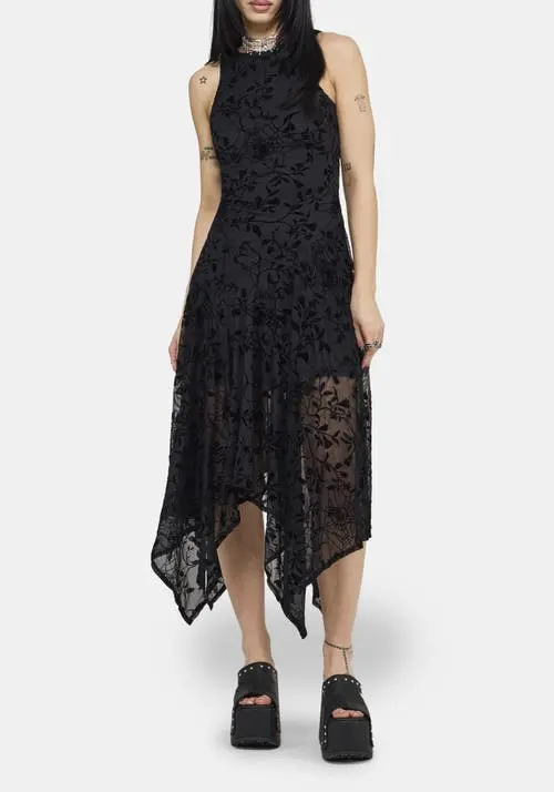 DISTURBIA Deadly Nightshade Mesh Midi Dress