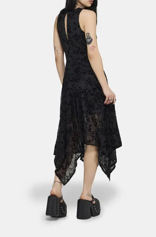 DISTURBIA Deadly Nightshade Floral Mesh Midi Dress