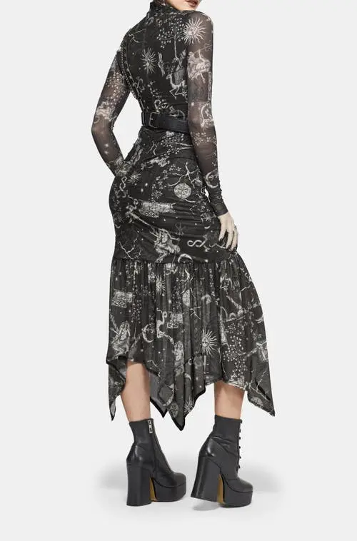 DISTURBIA Isolde Medieval Map Mesh Midaxi Dress