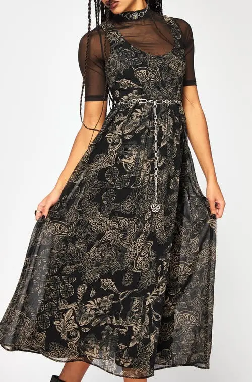 DISTURBIA Surge Celtic Print Cami Midaxi Dress