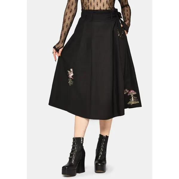 DISTURBIA Faela Fairy Embroidered Midi Skirt