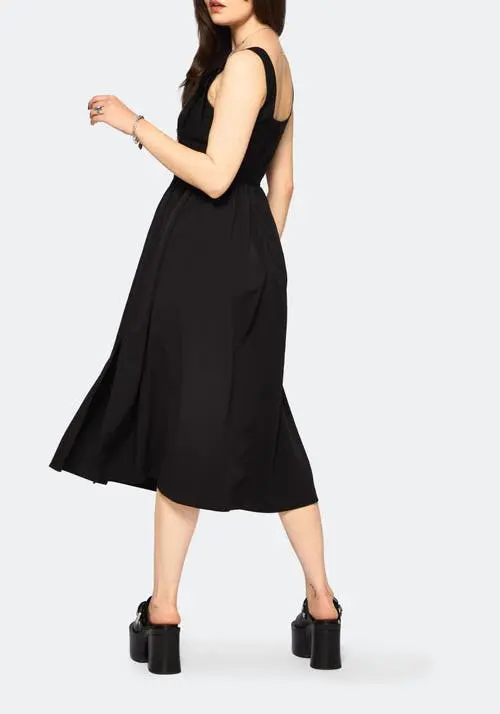 DISTURBIA Cybele Embroidered Corset Midi Dress