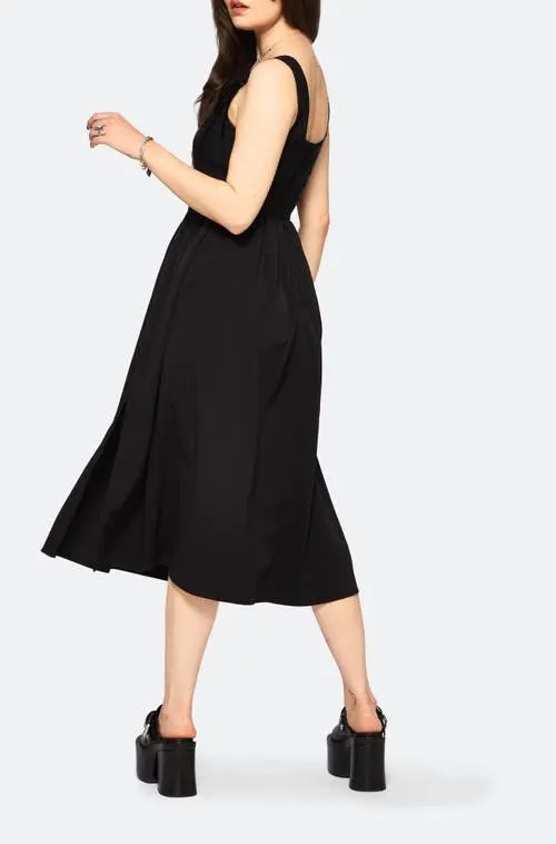 DISTURBIA Cybele Embroidered Corset Midi Dress
