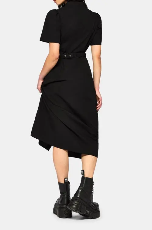 DISTURBIA Chain Belted Collared Midaxi Dress