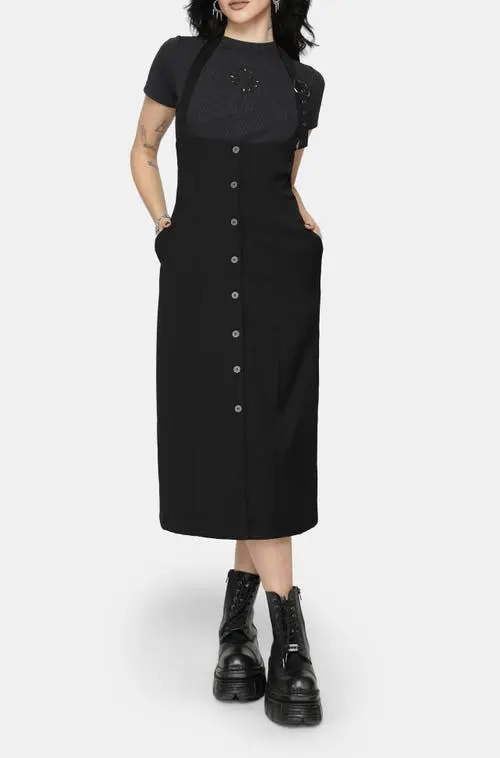 DISTURBIA New Age Halter Neck Pinafore Midi Dress