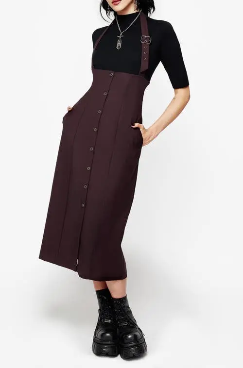 DISTURBIA New Age Halter Neck Pinafore Midi Dress