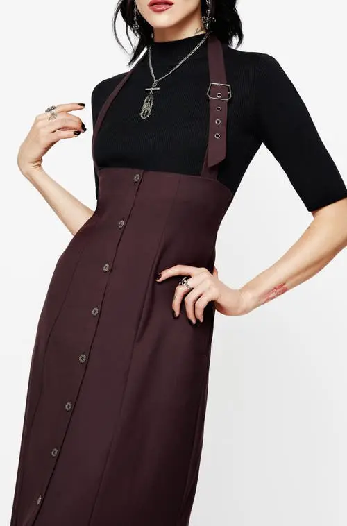 DISTURBIA New Age Halter Neck Pinafore Midi Dress
