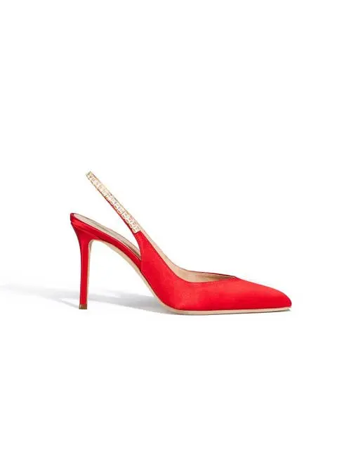 TEMPERLEY LONDON Raven Satin Slingbacks - Red
