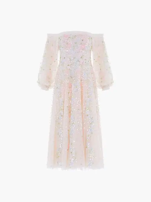 NEEDLE & THREAD Confetti Gloss Off-shoulder Dress