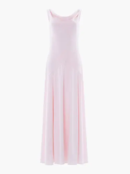 NEEDLE & THREAD Evangeline Satin Cowl Neck Gown - Shell