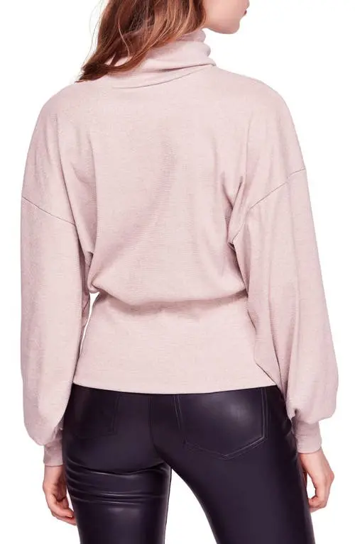 Free People Glam Turtleneck With Metallic Threads And Rib-knit Waistband