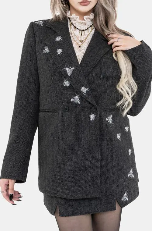 DISTURBIA Chrysina Sequin Embellished Blazer