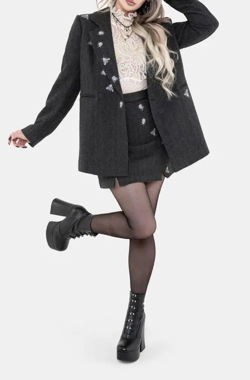 DISTURBIA Chrysina Sequin Embellished Blazer