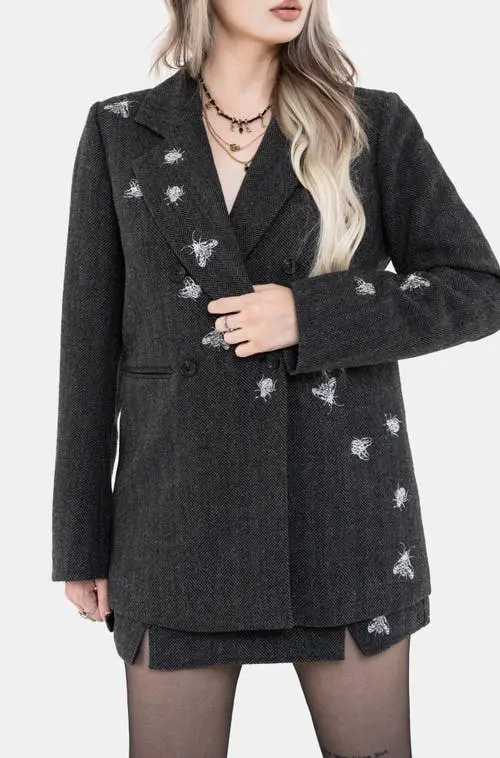 DISTURBIA Chrysina Sequin Embellished Blazer