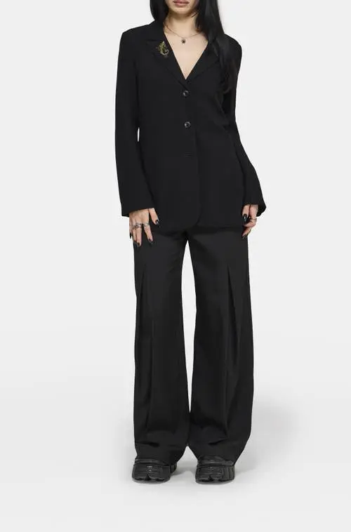 DISTURBIA Ellis Embroidered Longline Blazer