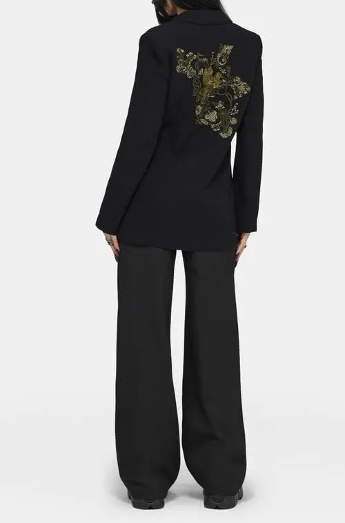 DISTURBIA Ellis Embroidered Longline Blazer