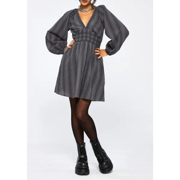 DISTURBIA Grove Cotton Blend Smock Mini Dress