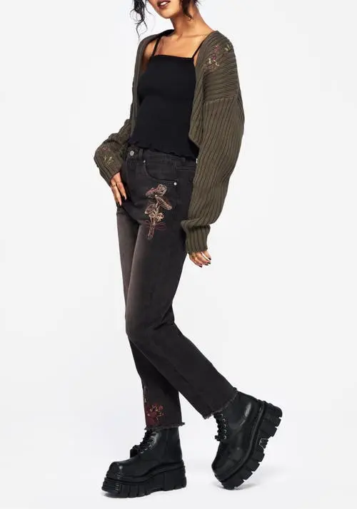 DISTURBIA High-waisted Ankle Jeans