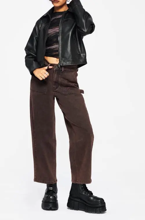 DISTURBIA Echo Embroidered Pocket Cropped Jeans