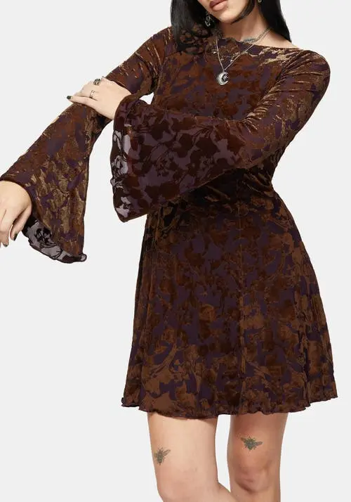 DISTURBIA Sienna Devore Cowl Mini Dress