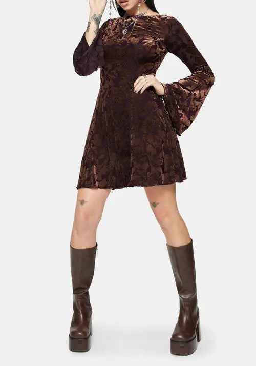 DISTURBIA Sienna Devore Cowl Mini Dress