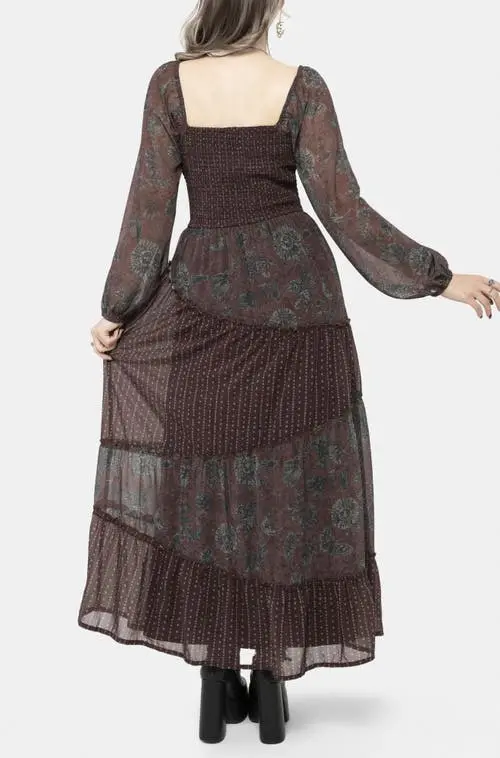 DISTURBIA Paisley Tiered Maxi Dress