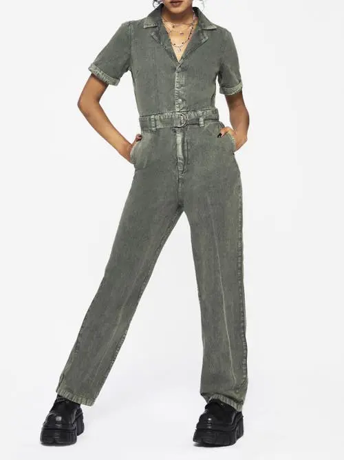 DISTURBIA Nuit Cotton Moon Embroidered Jumpsuit