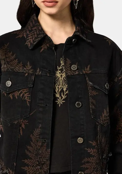 DISTURBIA Ruin Fern Distressed Denim Jacket