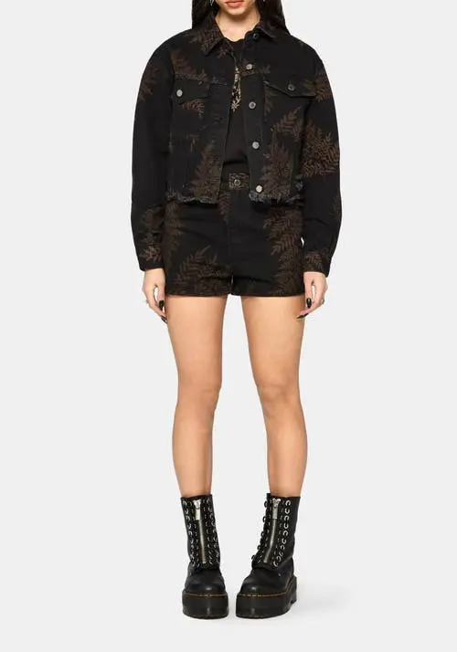 DISTURBIA Ruin Fern Distressed Denim Jacket
