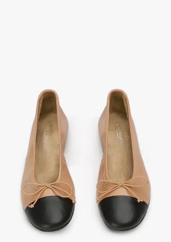 TONY BIANCO Ballet Flats With Bow Detailing And Cap Toe
