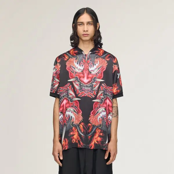 Adidas Y-3 Red Satin Graphic Jersey