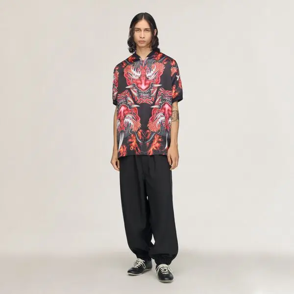 Adidas Y-3 Red Satin Graphic Jersey