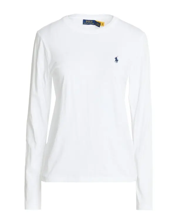 Polo Ralph Lauren Cotton Jersey Long Sleeve Crewneck T-shirt - White