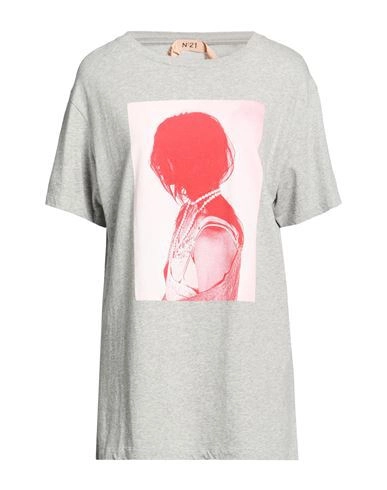 N°21 Cotton Jersey T-shirt With Graphic Print - Grey