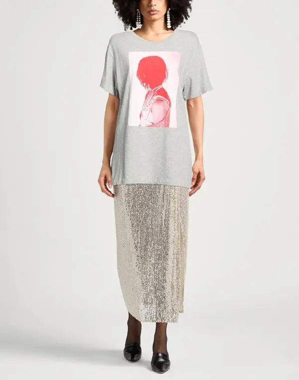 N°21 Cotton Jersey T-shirt With Graphic Print - Grey