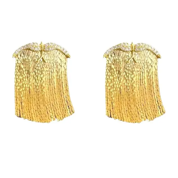 VSTYLE Lumiere Tasseled Chandelier Earrings - Gold