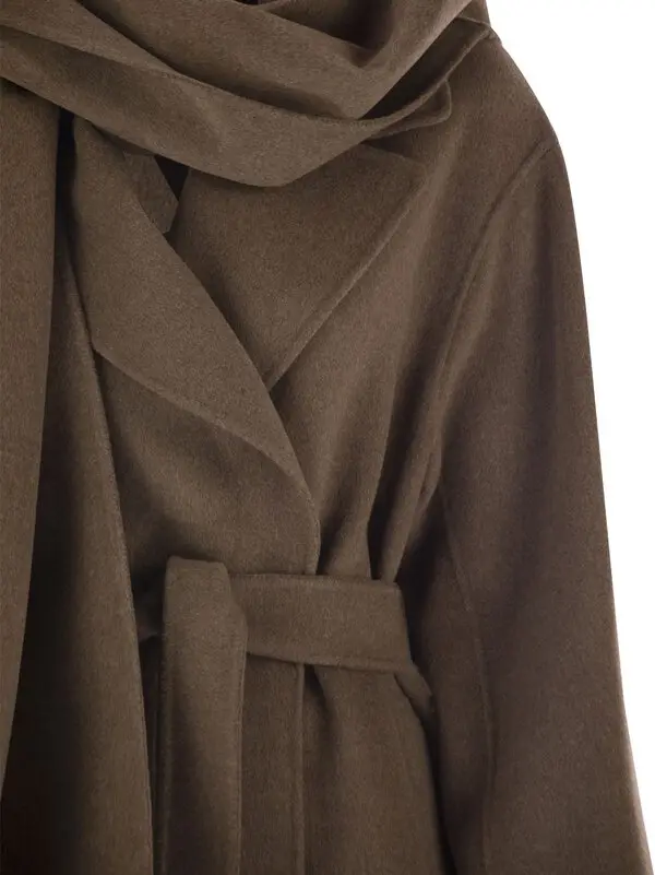 Max Mara Cuore Belted Long-sleeved Coat