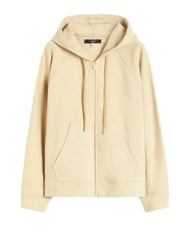 Max Mara Zip Up Hooded Sweatshirt - Nude