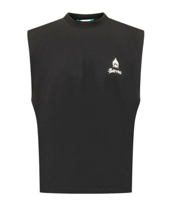 BARROW Logo Printed Sleeveless Top - Black