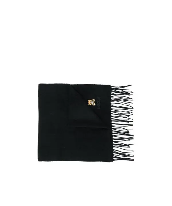 Moschino Logo-embroidered Fringed Scarf