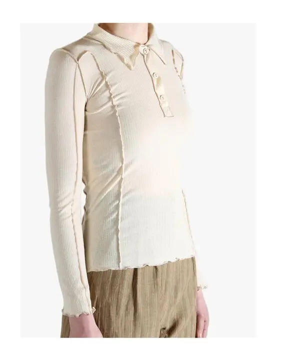 BASERANGE Ruffled Polo Shirt
