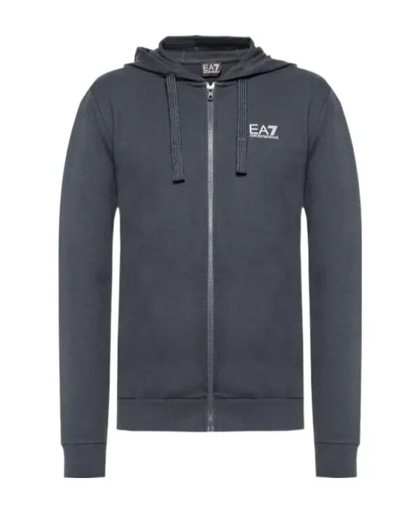 EA7 Logo Printed Hooded Jacket