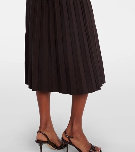 Staud Ellison Pleated Knitted Midi Dress