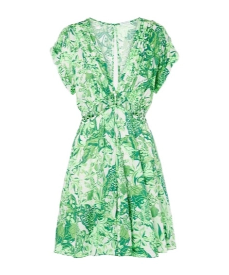 Poupette St Barth Cecile Cutout Printed Minidress