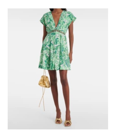 Poupette St Barth Cecile Cutout Printed Minidress