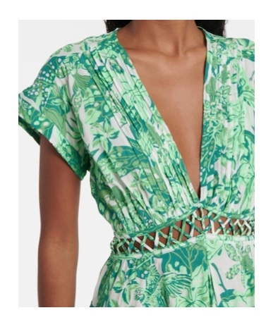 Poupette St Barth Cecile Cutout Printed Minidress