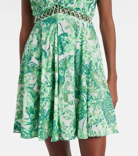 Poupette St Barth Cecile Cutout Printed Minidress